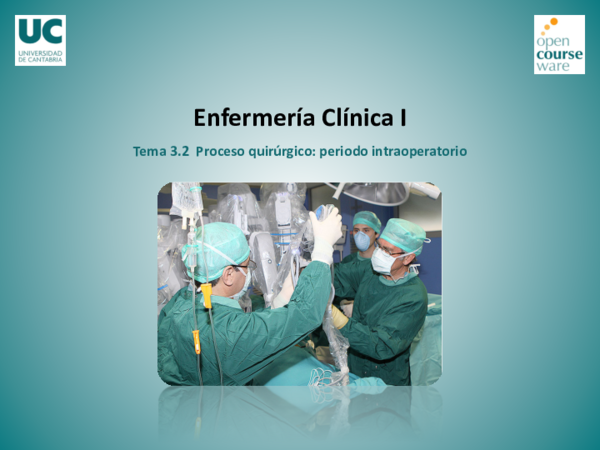 (PDF) Tema 3.2 Proceso quirúrgico: periodo intraoperatorio