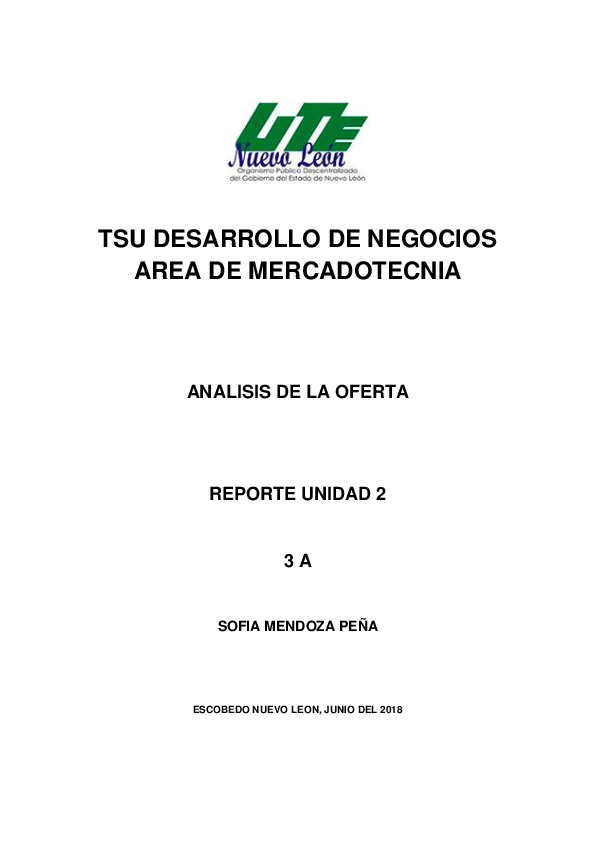 (DOC) TSU DESARROLLO DE NEGOCIOS AREA DE MERCADOTECNIA ANALISIS DE LA ...