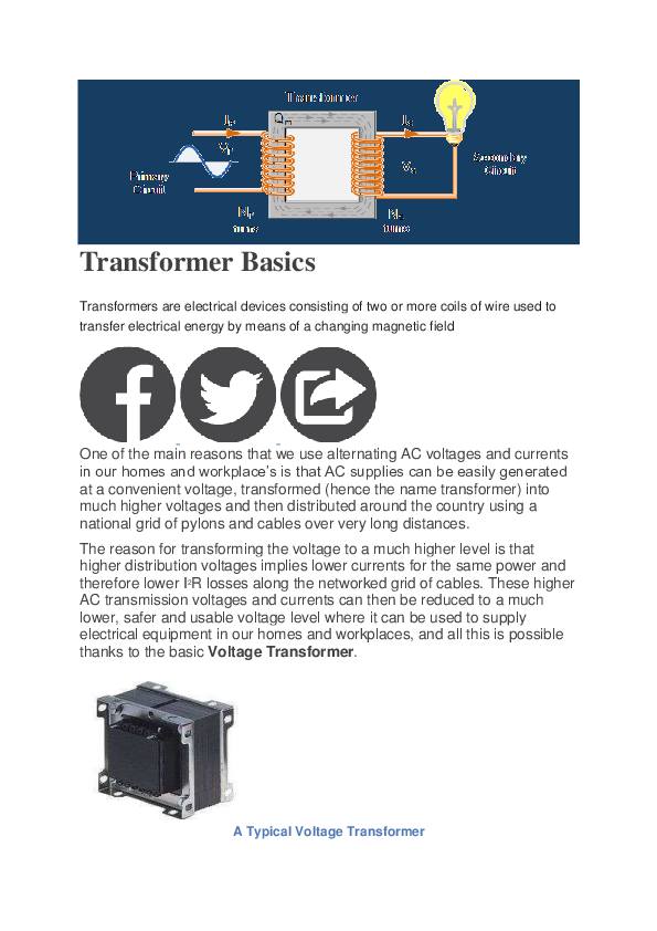 (PDF) Transformer Basics A Typical Voltage Transformer