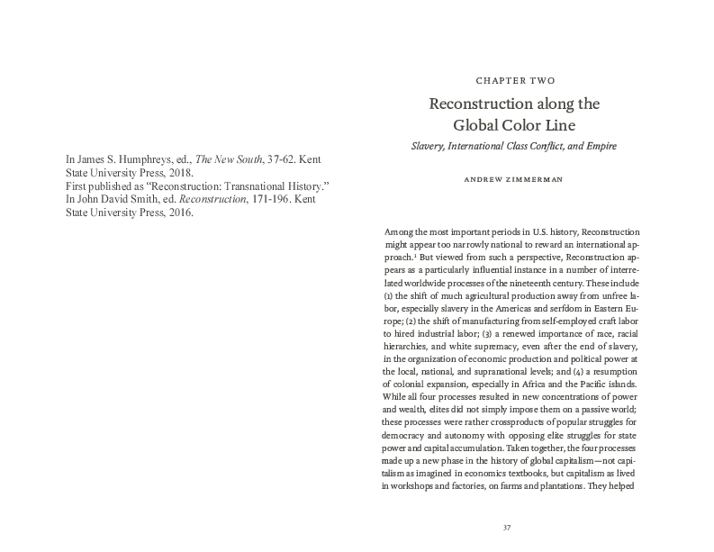 (PDF) Reconstruction along the Global Color Line: Slavery ...