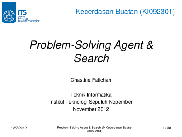 (PDF) Problem-Solving Agent & Search