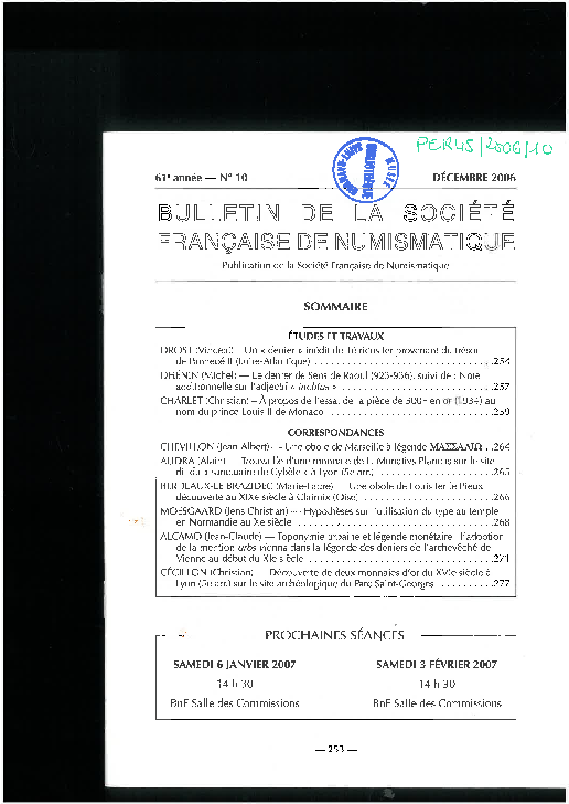 (PDF) Une obole de Louis Ier le Pieux découverte au XIXe siècle à ...