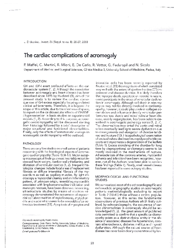 (PDF) The cardiac complications of acromegaly