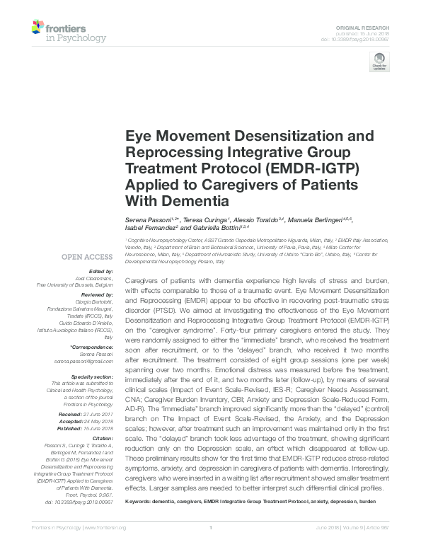 (PDF) Eye Movement Desensitization and Reprocessing Integrative Group ...