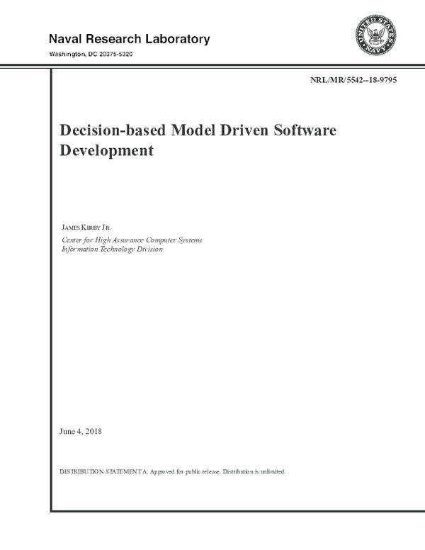 (PDF) Decision-based Model Driven Software Development | Jim Kirby - Academia.edu