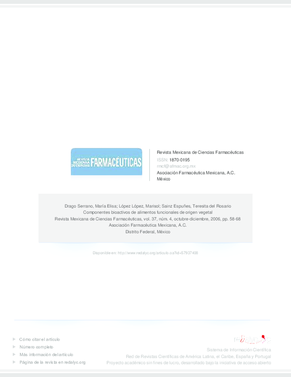 (PDF) Componentes bioactivos de alimentos funcionales de origen vegetal ...