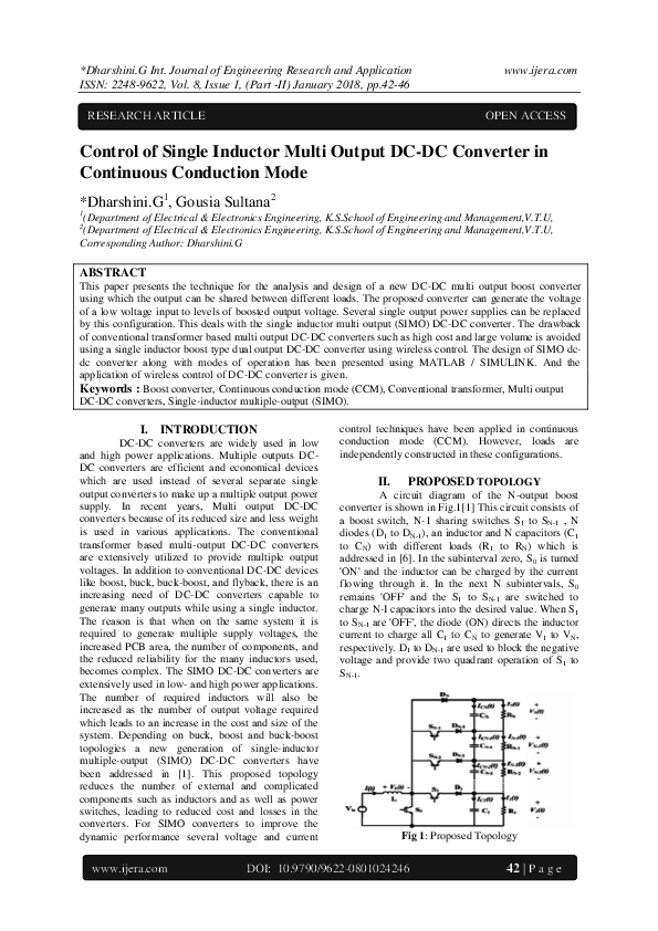 Pdf Control Of Single Inductor Multi Output Dc Dc Converter In