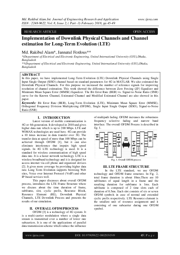(PDF) Implementation of Downlink Physical Channels and Channel ...