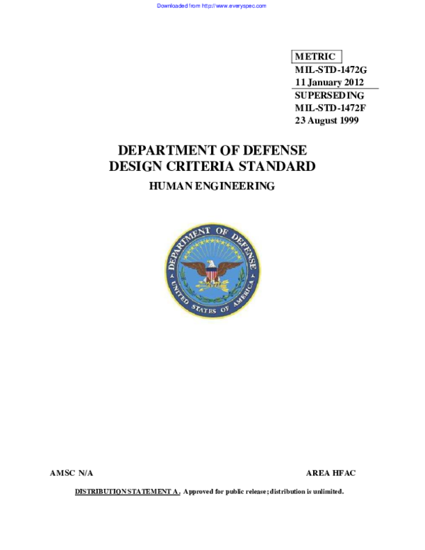 (PDF) DEPARTMENT OF DEFENSE DESIGN CRITERIA STANDARD HUMAN ENGINEERING