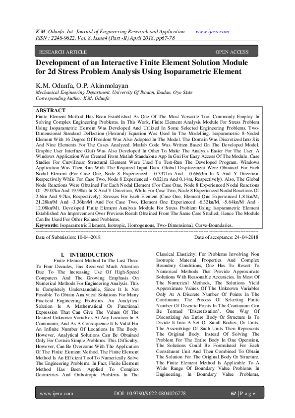 (PDF) FINITE ELEMENT METHODS | Tesfaye Sama - Academia.edu