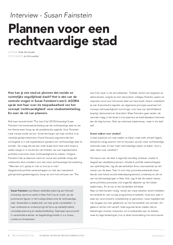 (PDF) Plannen voor een rechtvaardige stad. [Interview with Susan ...