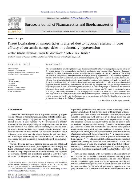 (PDF) Tissue localization of nanoparticles is altered due to hypoxia ...