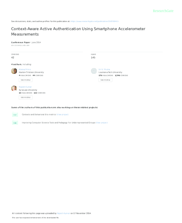 (PDF) Context-Aware Active Authentication Using Smartphone ...
