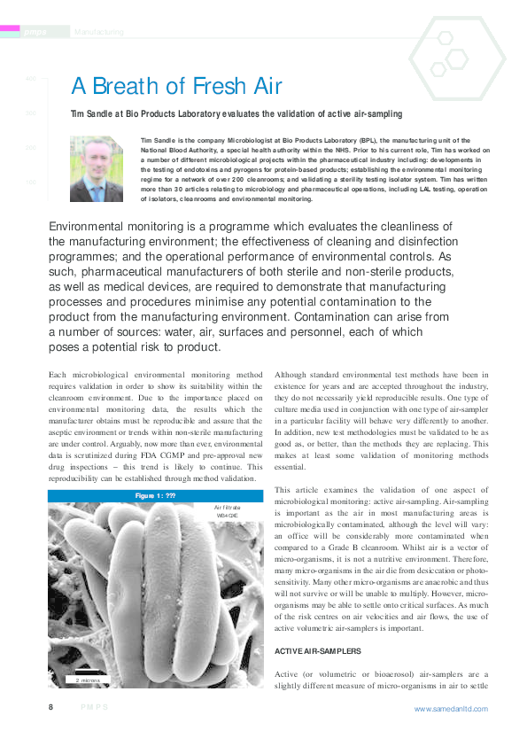 (PDF) Breath of Fresh Air: Validation of Active Air Samplers