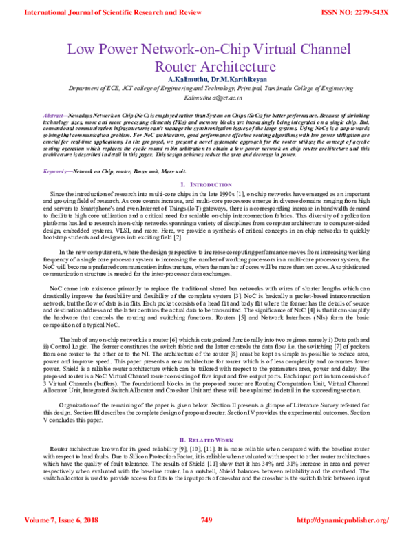 (PDF) Low Power Network-on-Chip Virtual Channel Router Architecture