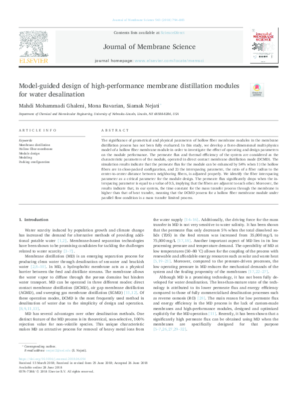 (PDF) Model-guided design of high-performance membrane distillation ...