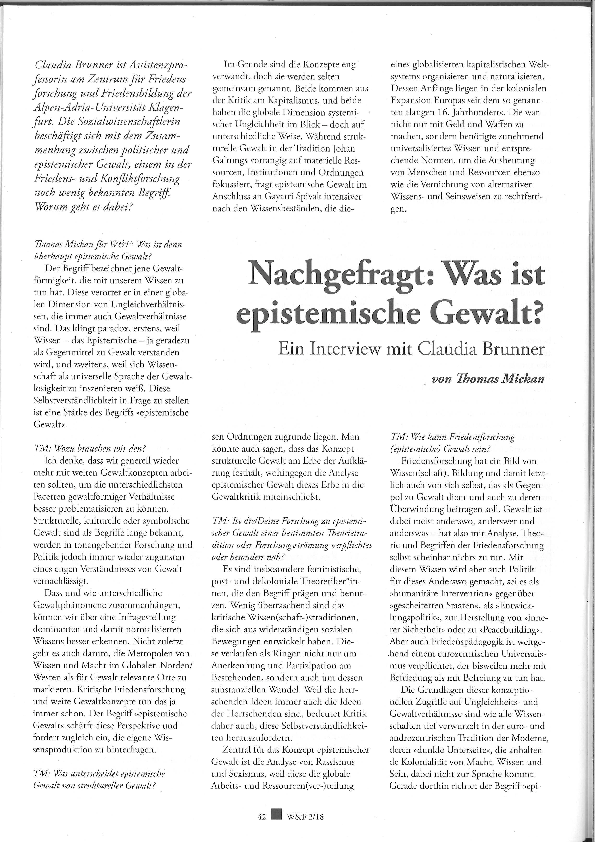 (PDF) Nachgefragt: Was ist epistemische Gewalt? Ein Interview mit ...