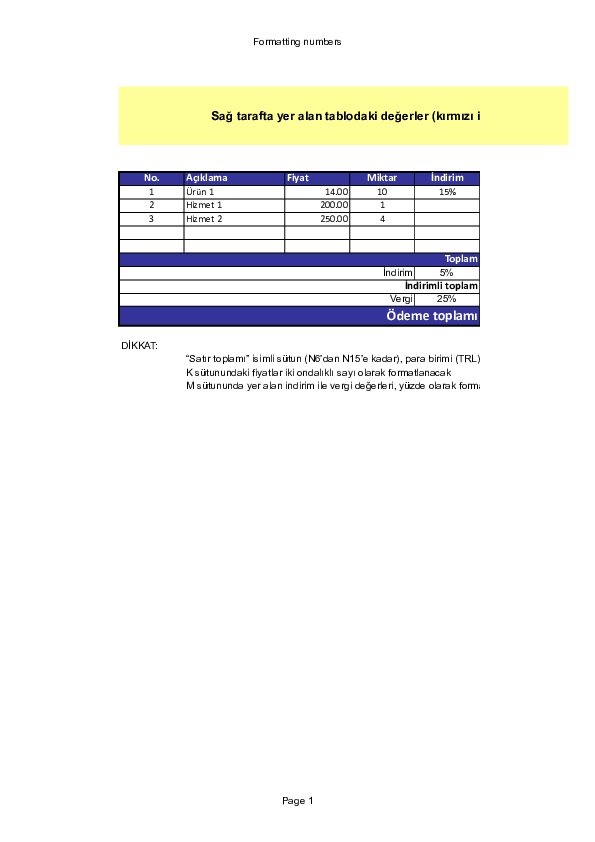 Microsoft Excel’de Ön Muhasebe Odev2 Meryem Cinar