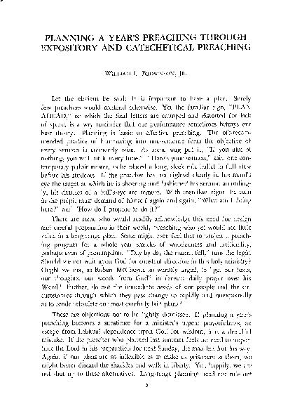 (PDF) PLANNING A YEAR'S PREACHING THROUGH EXPOSITORY AND CATECHETICAL ...