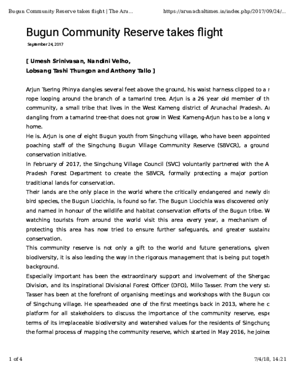 (PDF) Bugun Community Reserve takes flight