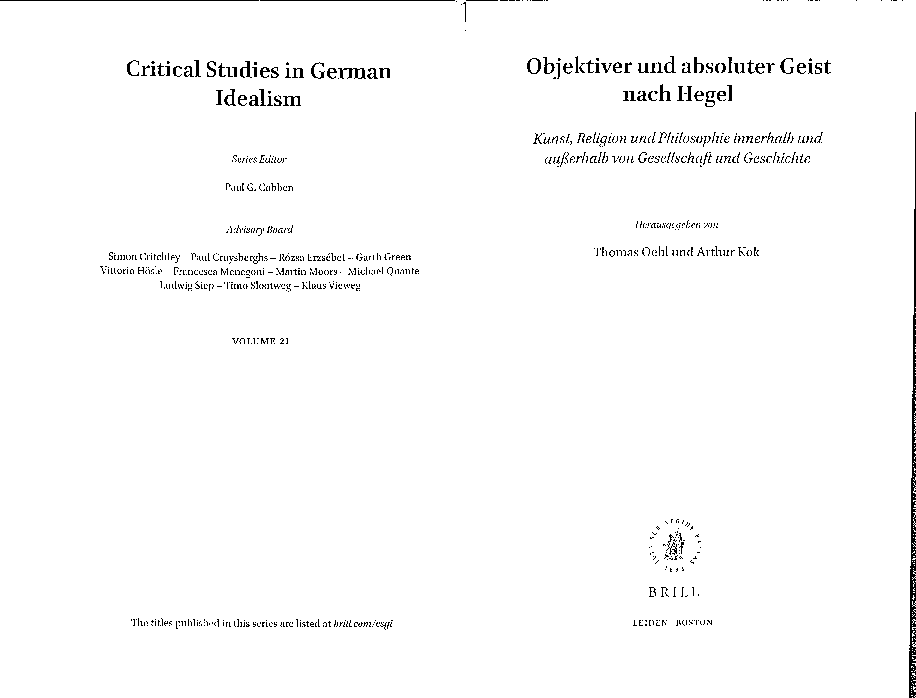 (PDF) Absoluter Geist als sich vollbringender Skeptizismus
