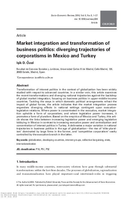 (PDF) Market integration and transformation of business politics ...