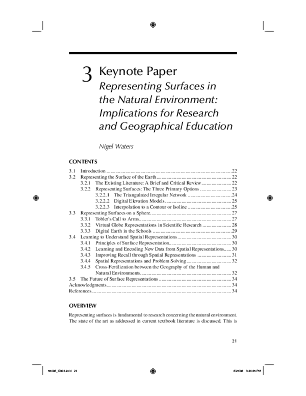 (PDF) 3 Keynote Paper Representing Surfaces in the Natural Environment ...