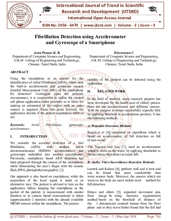 (PDF) Fibrillation Detection using Accelerometer and Gyroscope of a ...