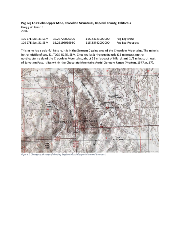(PDF) Chocolate Mountains, Imperial County, California: Peg Leg Lost ...