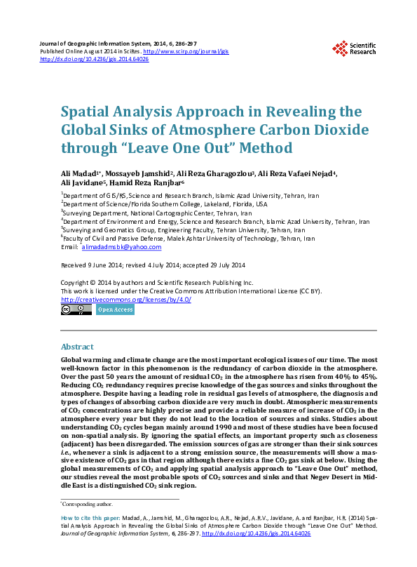 (PDF) Spatial Analysis Approach in Revealing the Global Sinks of ...