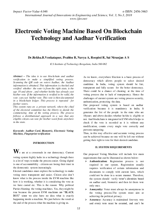(PDF) Electronic Voting Machine Based On Blockchain Technology and ...