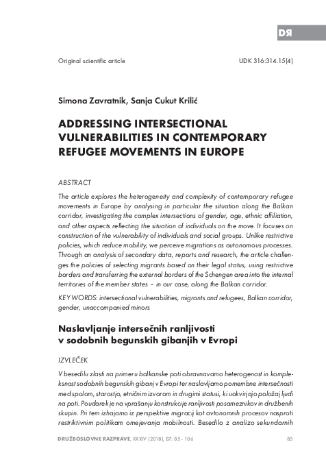 (PDF) ADDRESSING INTERSECTIONAL VULNERABILITIES IN CONTEMPORARY REFUGEE ...