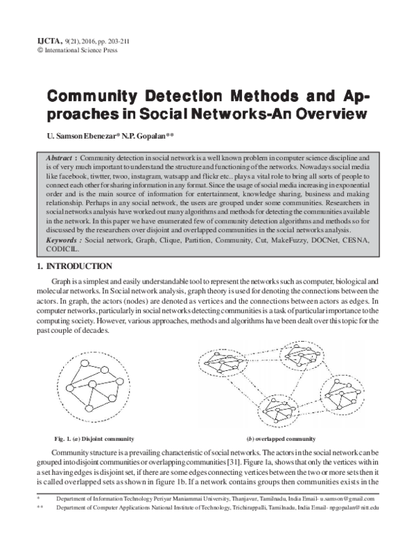 (PDF) IJCTA Communitydetection samson