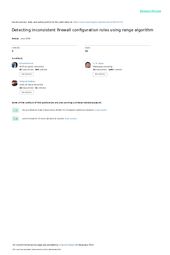 (PDF) Detecting inconsistent firewall configuration rules using range algorithm