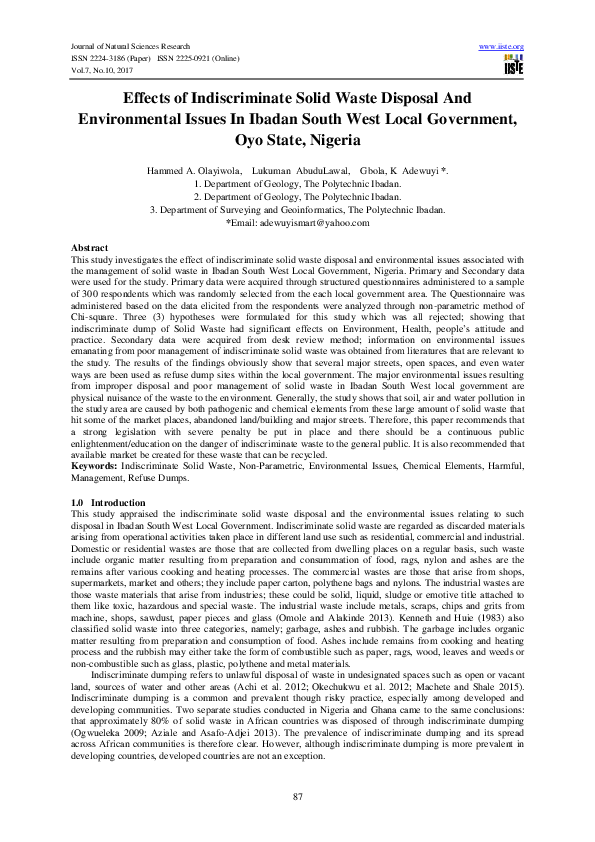 (PDF) Effect of indicriminate Solid Waste Disposal Paper.pdf