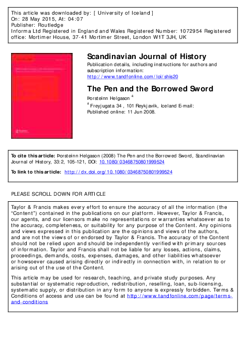 (PDF) The Pen and the Borrowed Sword | Thorsteinn Helgason - Academia.edu