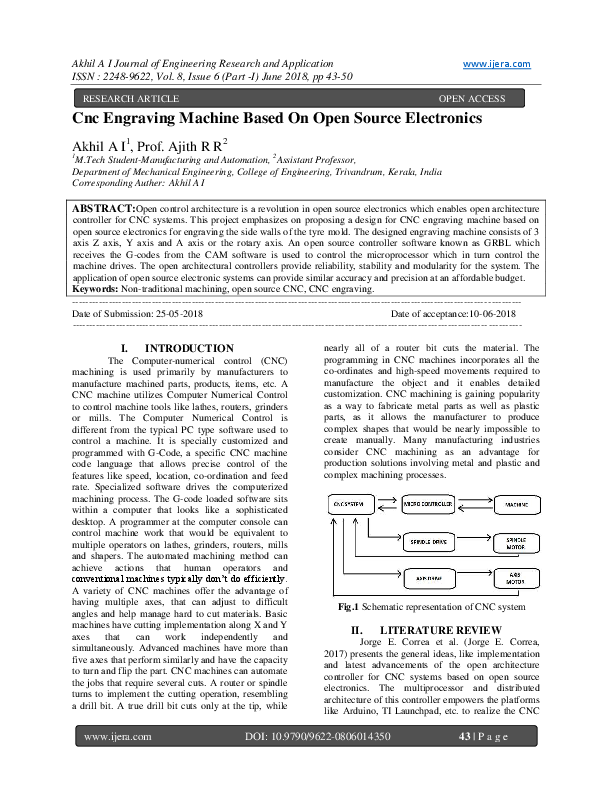 Pdf Cnc Engraving Machine Based On Open Source Electronics