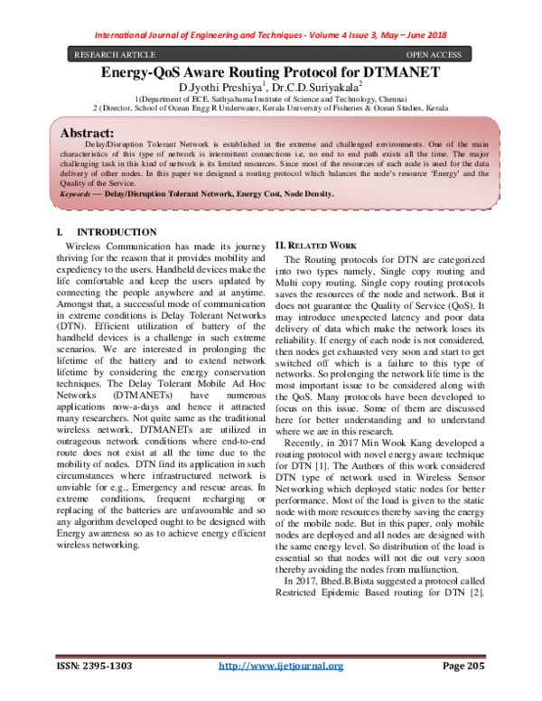 (PDF) Energy-QoS Aware Routing Protocol for DTMANET