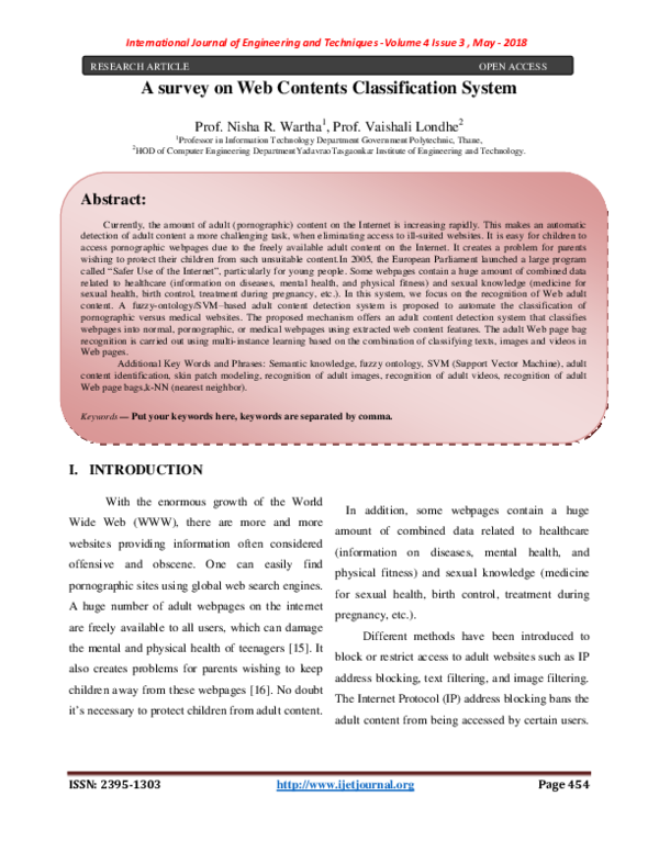 (PDF) A survey on Web Contents Classification System
