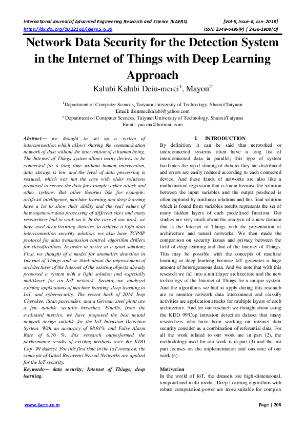 (PDF) Network Data Security for the Detection System in the Internet of ...