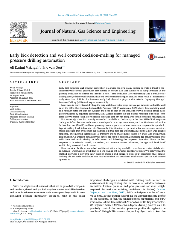 (PDF) Early kick detection and well control decision-making for managed ...