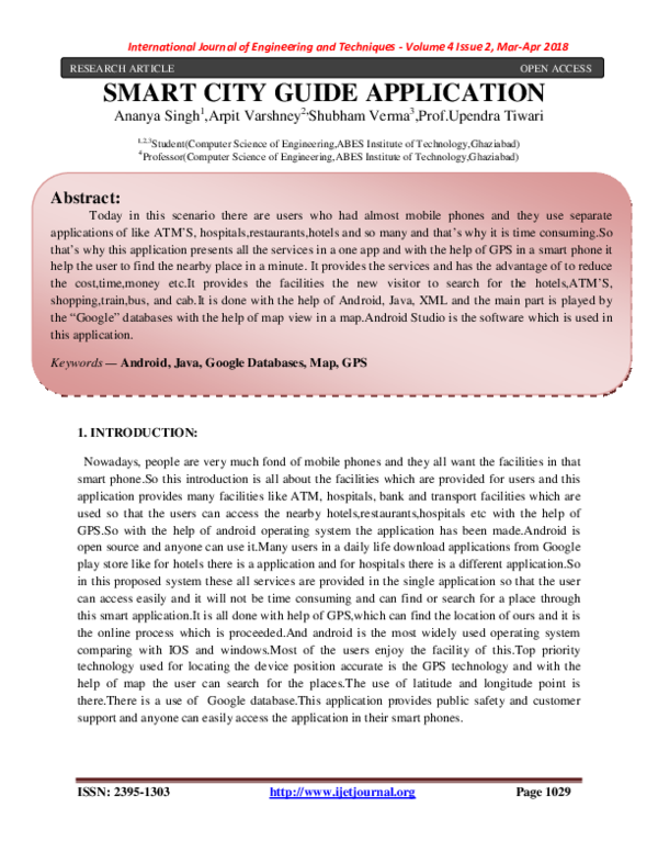 SMART CITY GUIDE APPLICATION