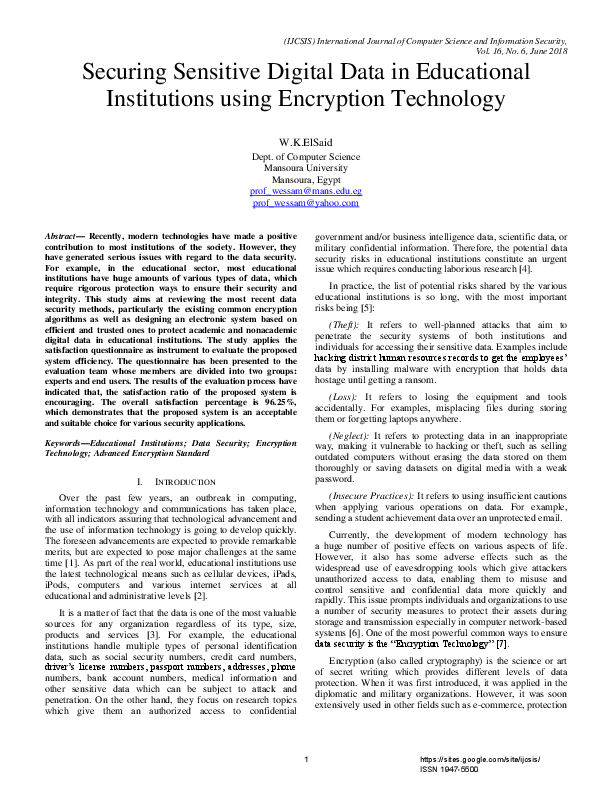 (PDF) Securing Sensitive Digital Data in Educational Institutions using ...