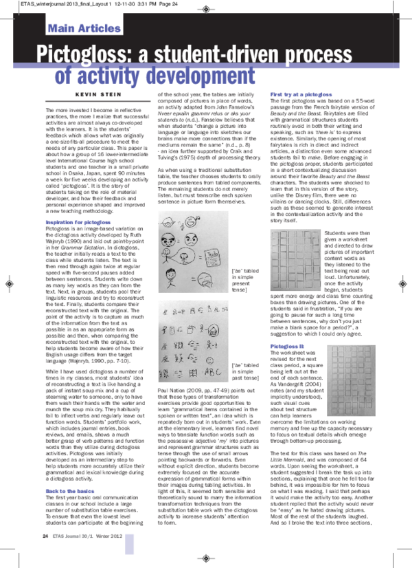 (PDF) Pictogloss: a student-driven process of activity development