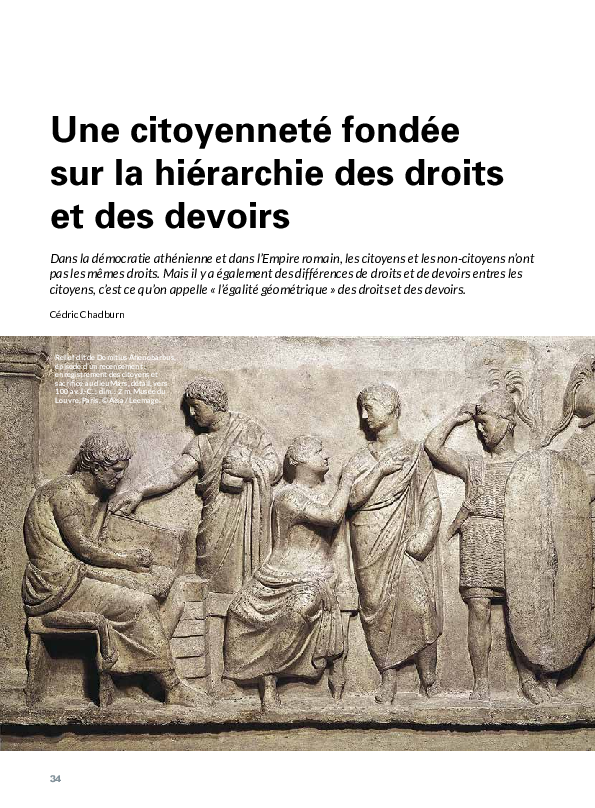 (PDF) Une citoyenneté romaine fondée sur la hiérarchie des droits et ...