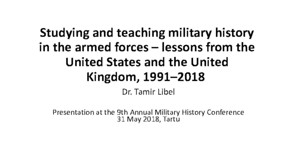 (PDF) Studying and teaching military history in the armed forces ...