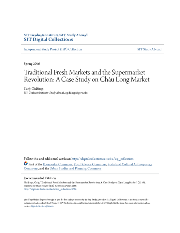 (PDF) Traditional Fresh Markets and the Supermarket Revolution: A Case ...