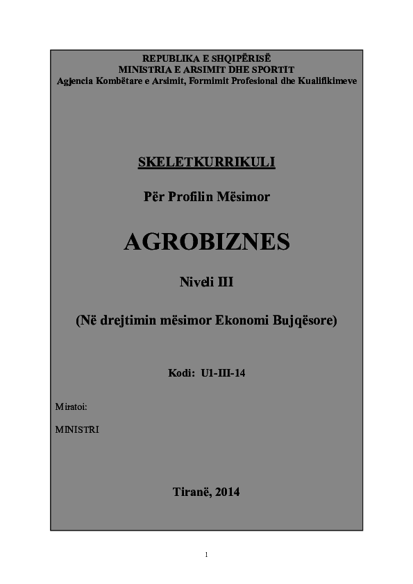(PDF) REPUBLIKA E SHQIPËRISË MINISTRIA E ARSIMIT DHE SPORTIT Agjencia Kombëtare e Arsimit ...