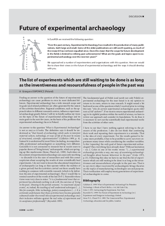 (PDF) Future of Experimental Archaeology