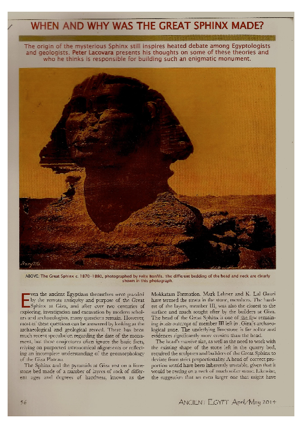 (PDF) When and Why was the Great Sphinx made